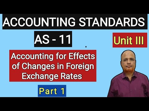 Accounting Standards I AS 11 I Accounting for Effects of Changes in Foreign Exchange Rates I Part 1