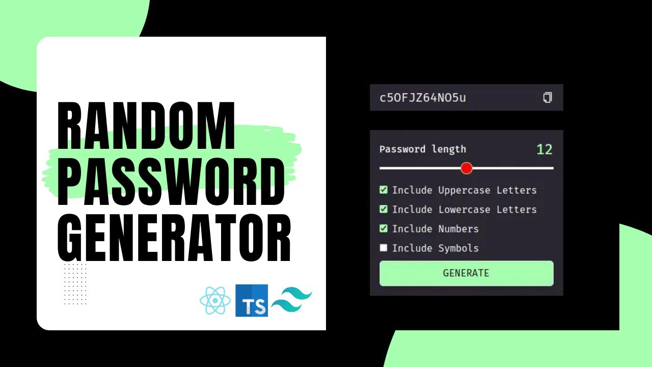 Build a random password generator with react typescript and tailwind css