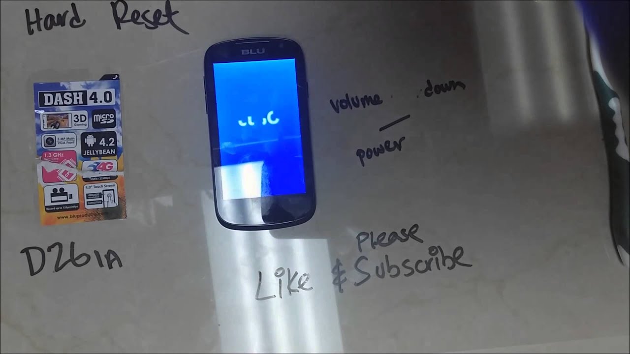 BLU DASH 4.0 Hard Reset Instructions