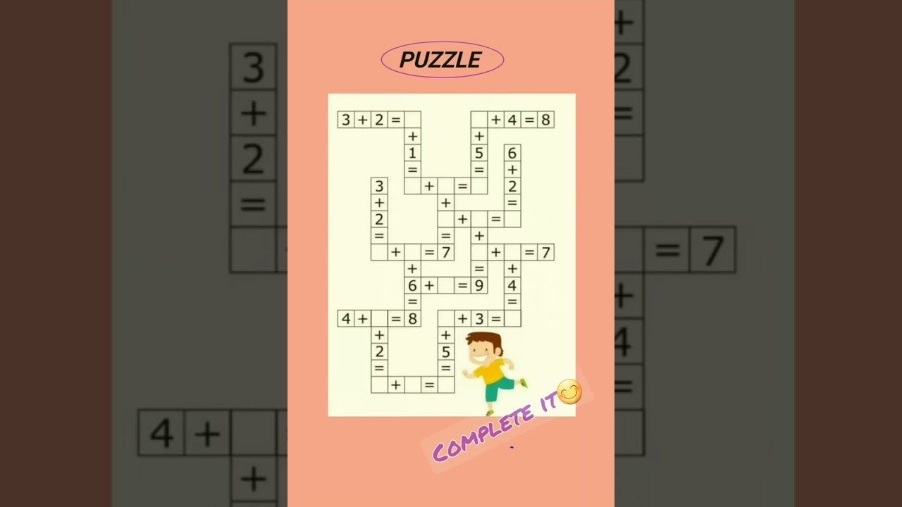 DOE MISSION BUNIYAD | MATHS CROSSWORD| ADDITION#maths #youtubeshorts