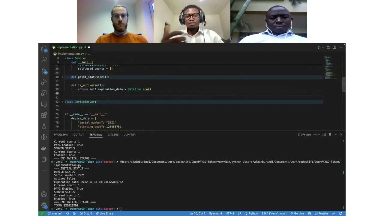 Live Coding - Demo of the OpenPAYGO Token