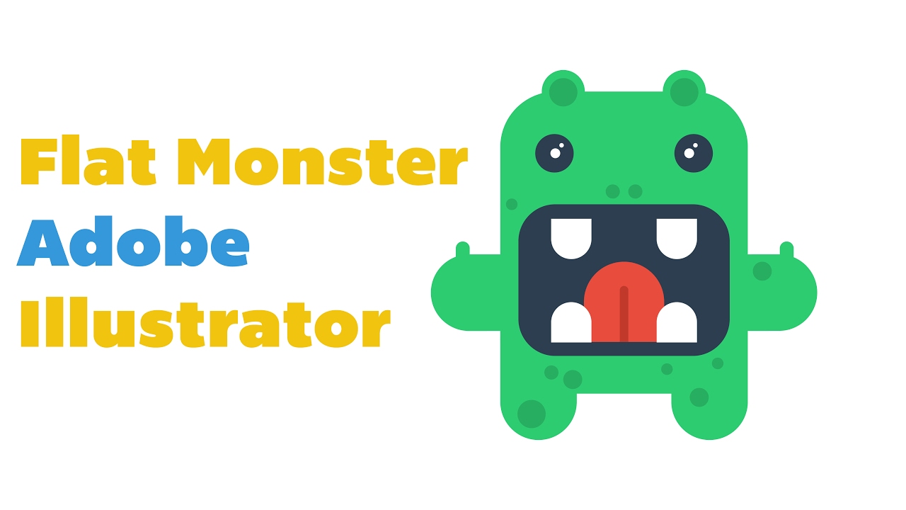 FLAT DESIGN #3 Flat Monster - Adobe Illustrator
