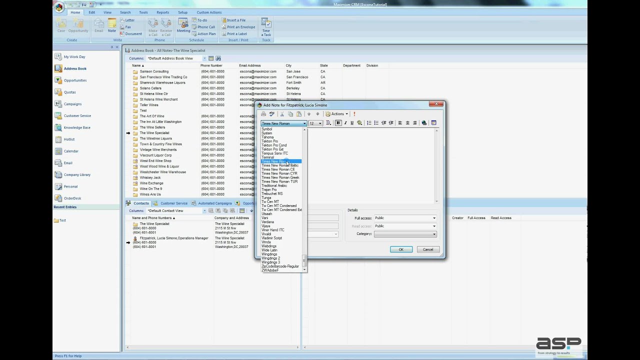 Adding Notes in Maximizer CRM v11