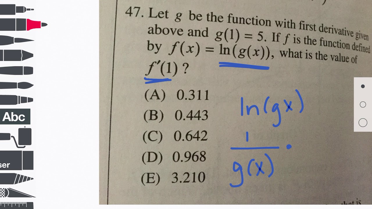 Question 47 Calculus CLEP study Guide 2018