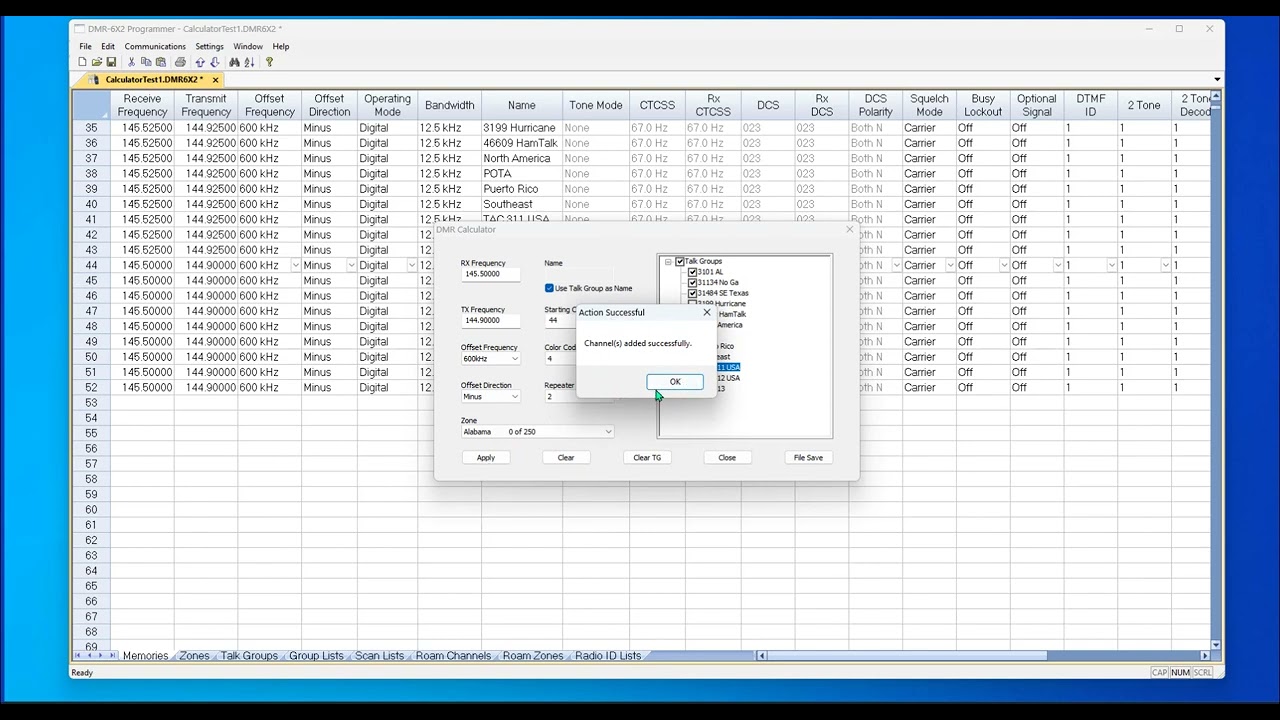 DMR Calculator in RT Systems programmers