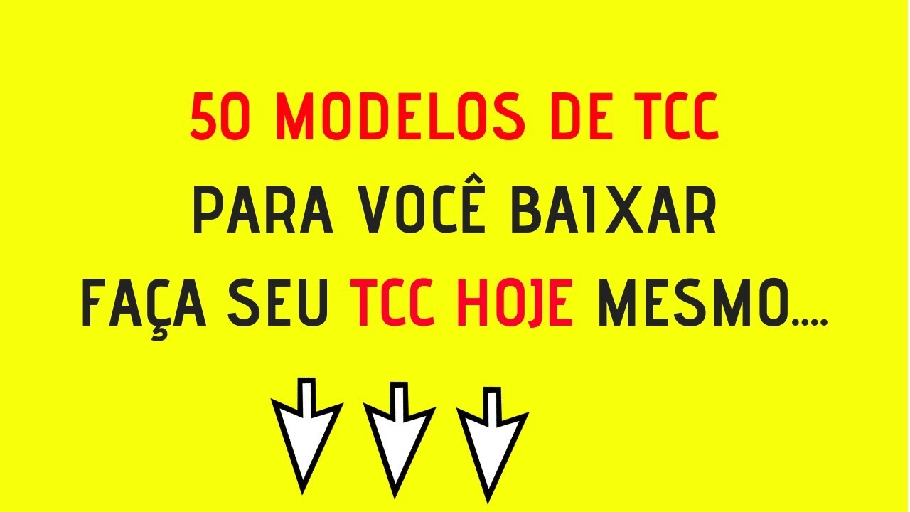 50 Modelos de TCC Para Você Baixar - Faça Seu TCC Hoje Mesmo
