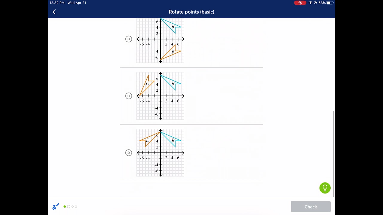 Khan Academy Tutorial: rotate points (basic)