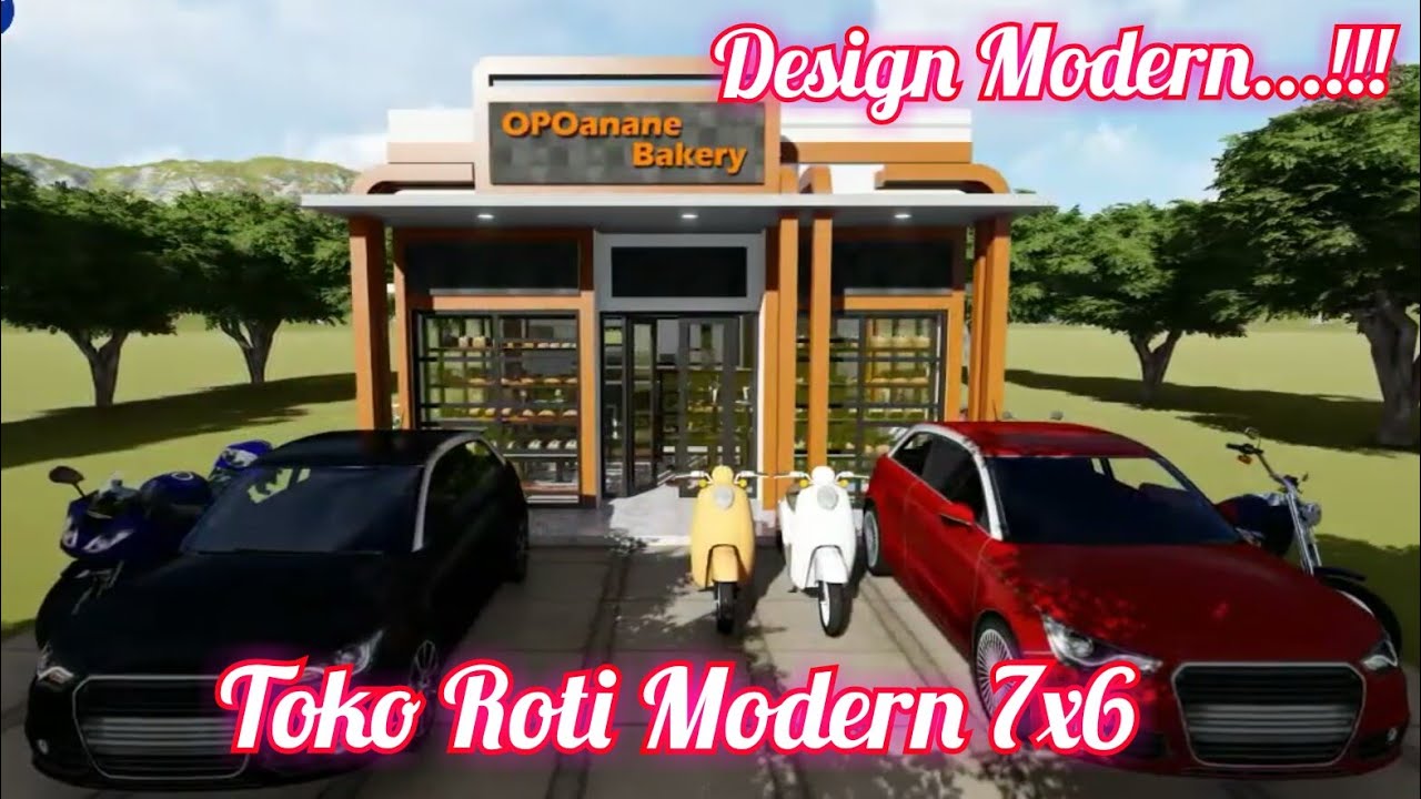 Desain Toko Kue Minimalis Modern 7x6