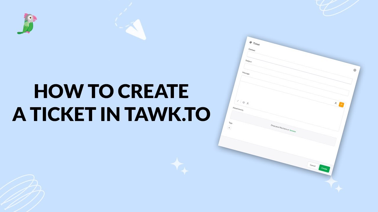 How to create a ticket in tawk to