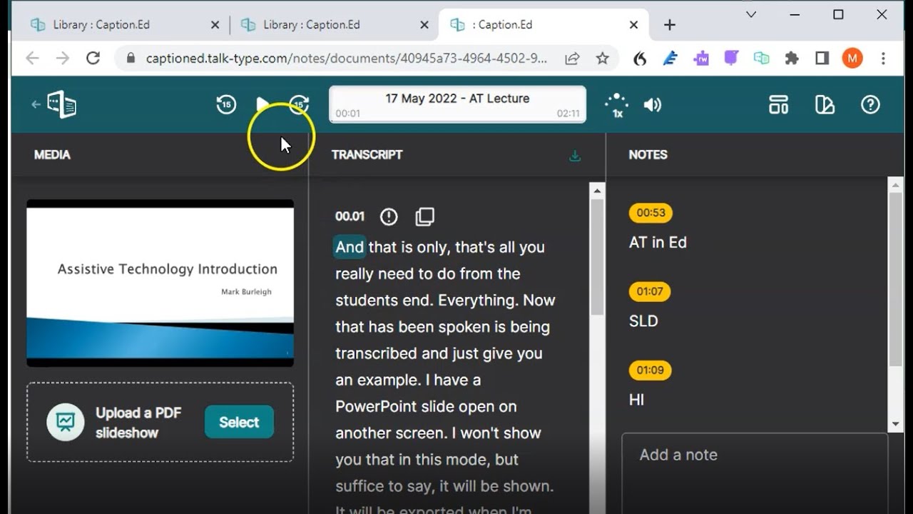 Caption.Ed  - Captioning Software for Notetaking