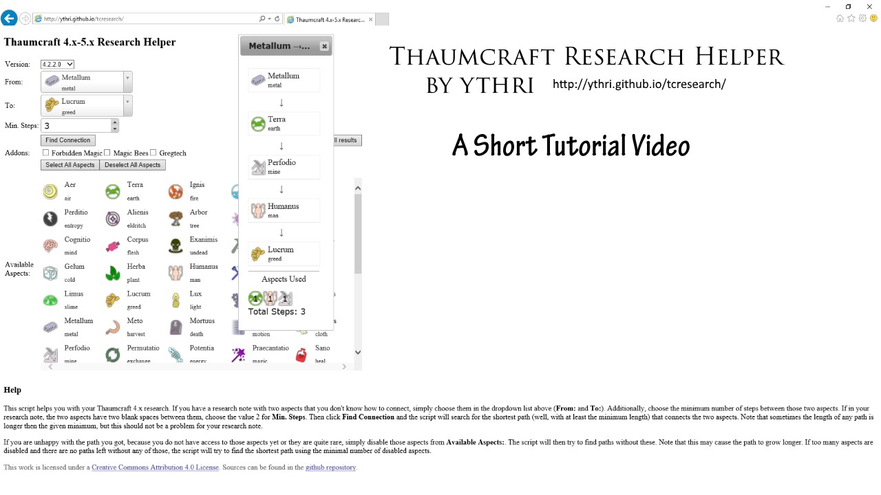 Thaumcraft Research Helper Tutorial
