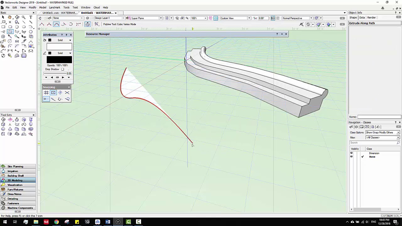 Vectorworks Tutorial Basic 5: 3D modeling basics 4