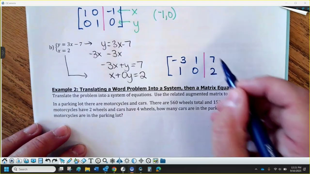 1-7 Notes (Solve Systems with Matrices Desmos)