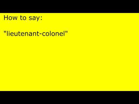 How to pronounce lieutenant-colonel