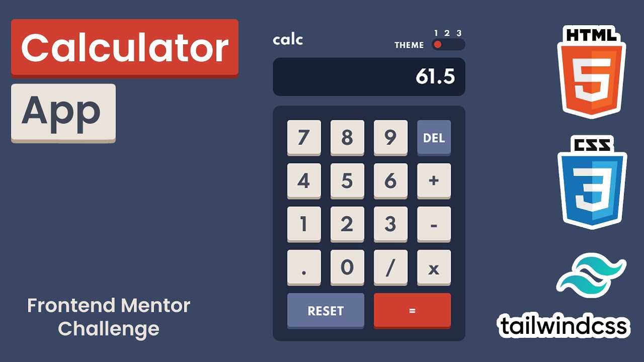 Calculator | HTML & Tailwindcss | Frontend Mentor Challenge