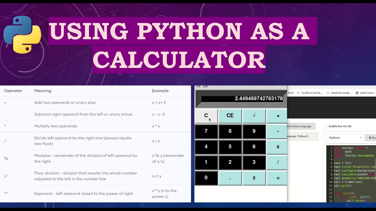 Using Python As Calculator | Tutorial 04