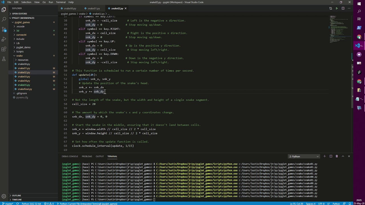 Python Pyglet Snake 3