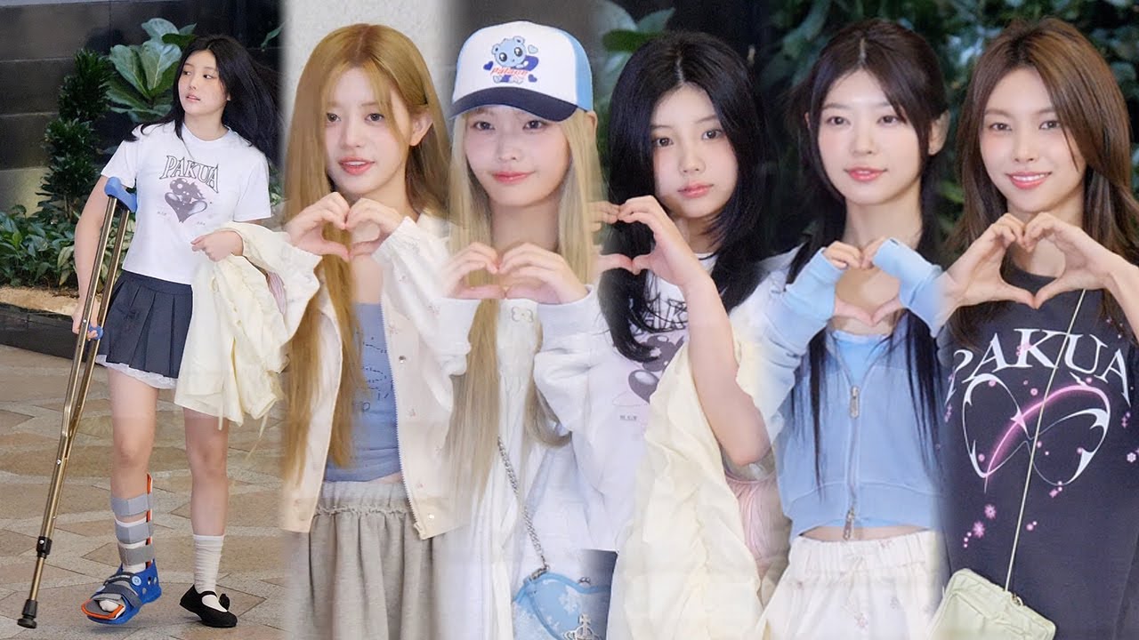 ILLIT Wonhee hurt her foot😢｜'show! music core in JAPAN' GMP Airport Departure 240628