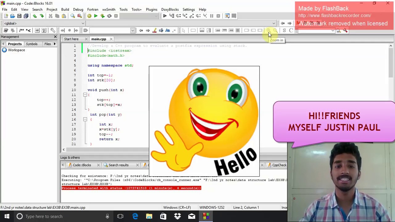 POST-FIX EVALUATION USING STACK!!!!!