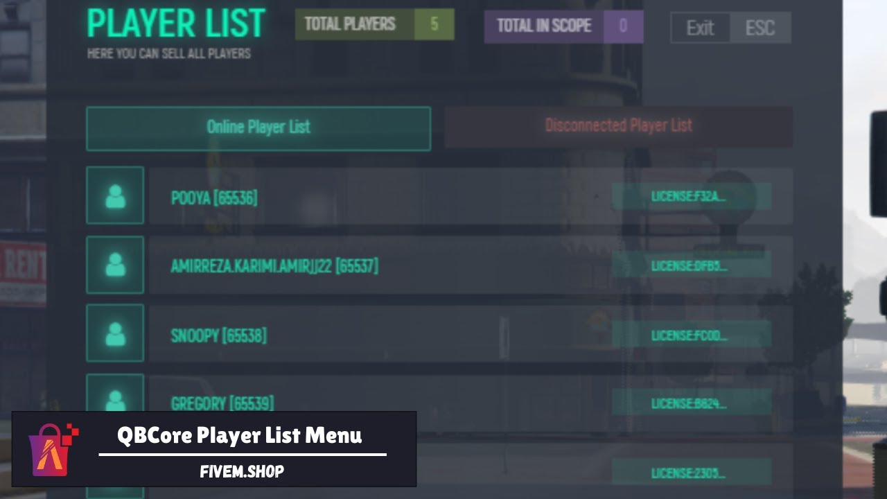 FiveM Player List | FiveM Player Menu #fivem #script #qbcore