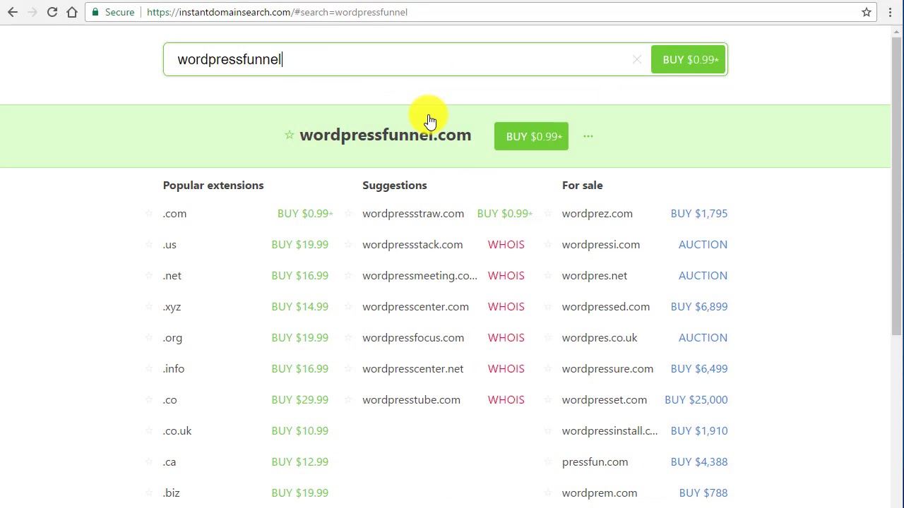Video07: Finding A Domain Instant Domain Search