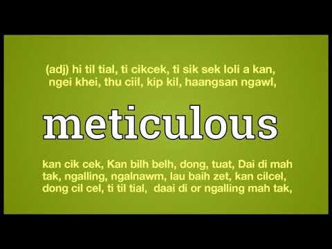 meticulous meaning in English Ngawn