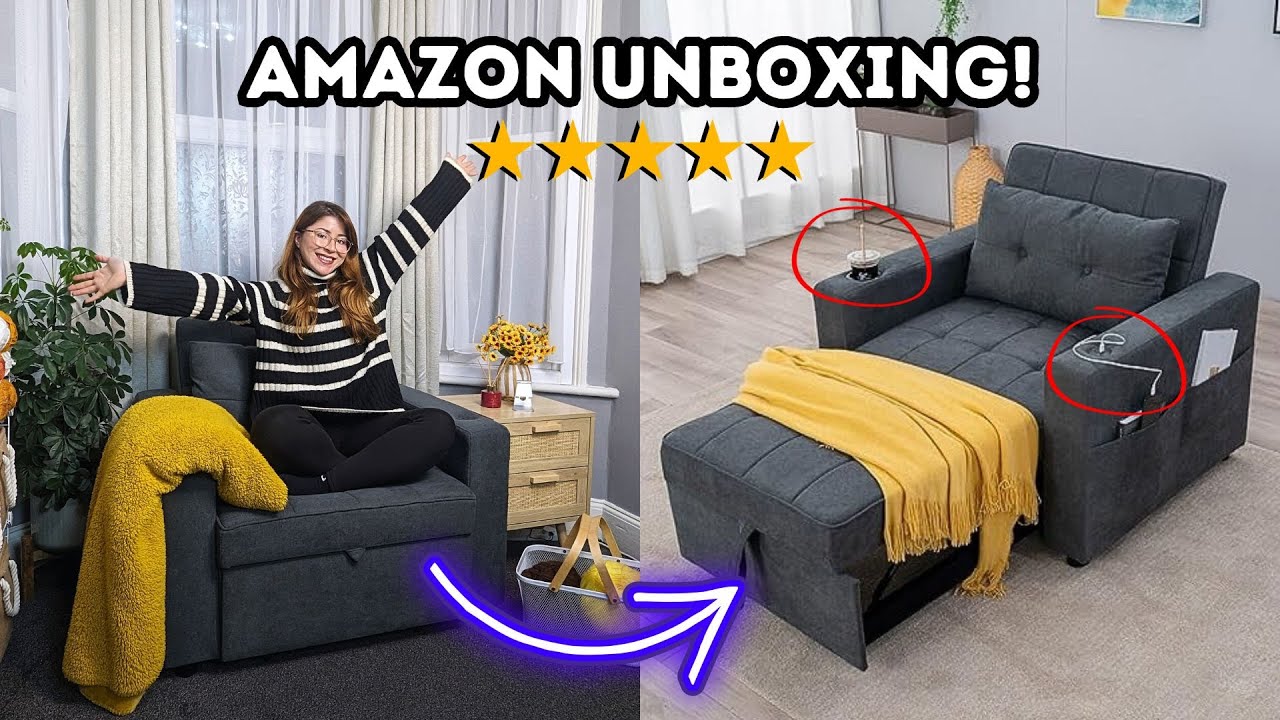 Amazon Unboxing! The TRENDY 3-in-1 sofa bed - Amazon finds you didn’t know you needed!
