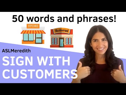 Learn ASL: 50 Phrases to Sign with Store or Restaurant Customers! (Basic beginner sign language)