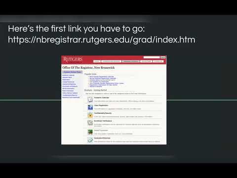 Rutgers University Course Registration Tutorial