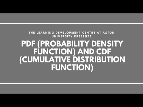 Probability Density Function (PDF) and Cumulative Distribution Function (CDF)