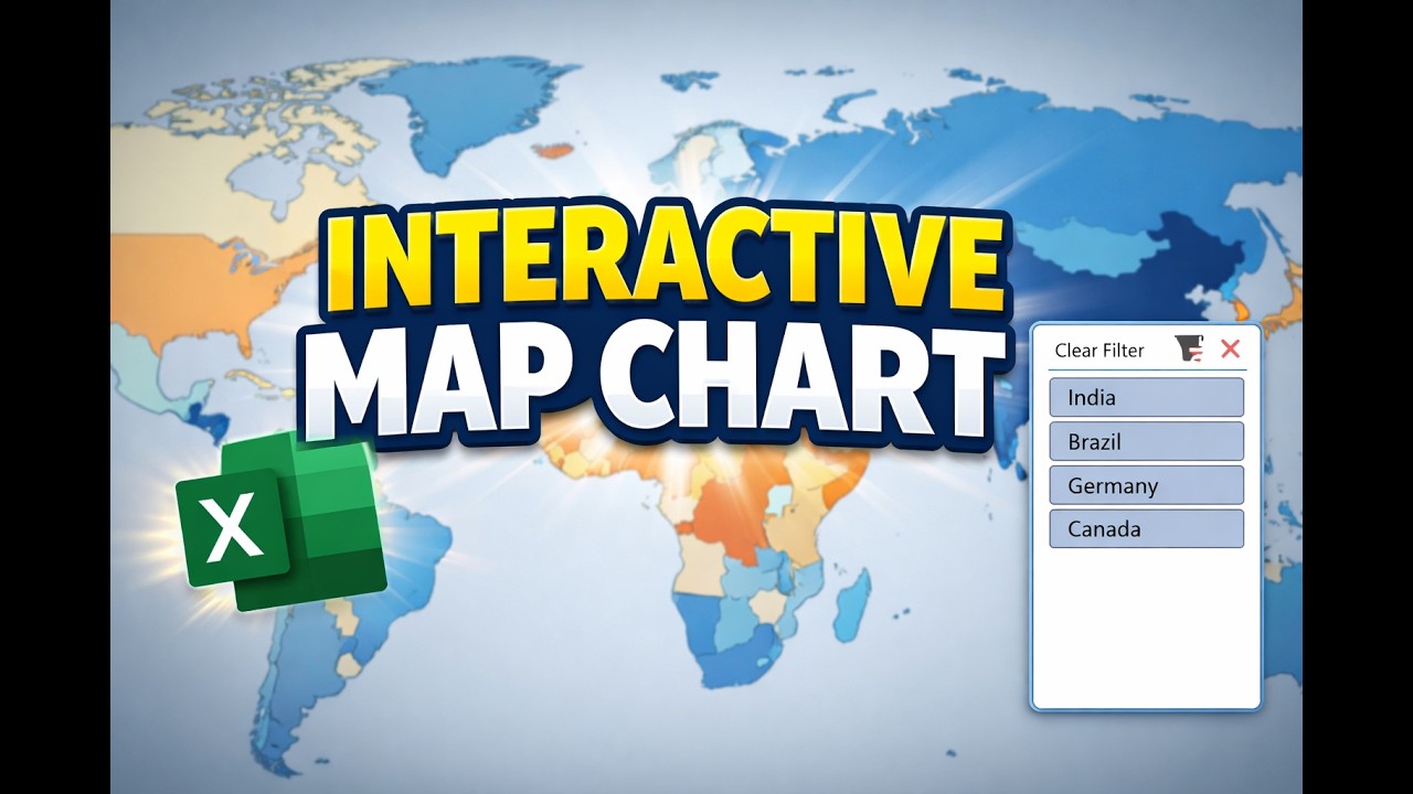 Create an Interactive World Map Chart in Excel #excelwithbrainbell #excel