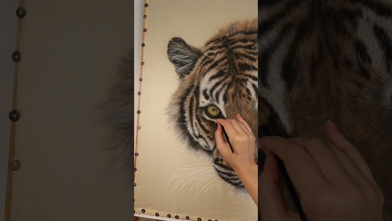 Final touch #hyperrealisticart #tiger #wildlifeartist #silkpainter #artist #art