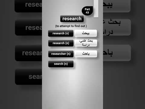 IELTS Vocabulary - research