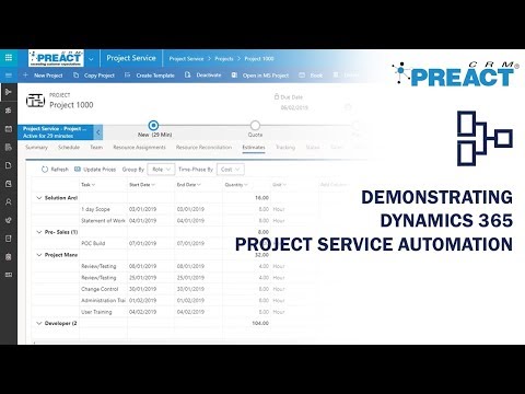 Demonstrating Microsoft Dynamics 365 Project Service Automation (PSA ...