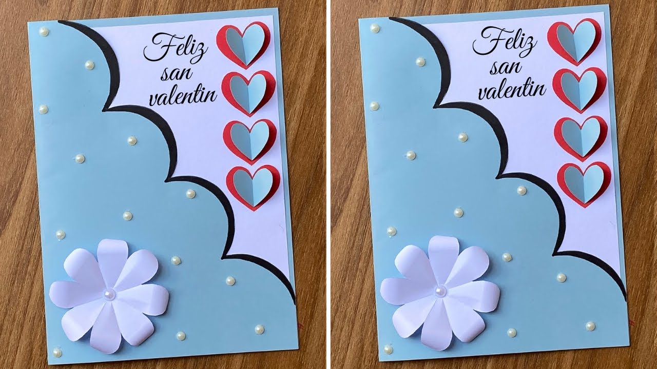 Tarjeta de San Valentín Fácil y Elegante 💙 DIY Valentine’s Day Card | Handmade Paper Craft