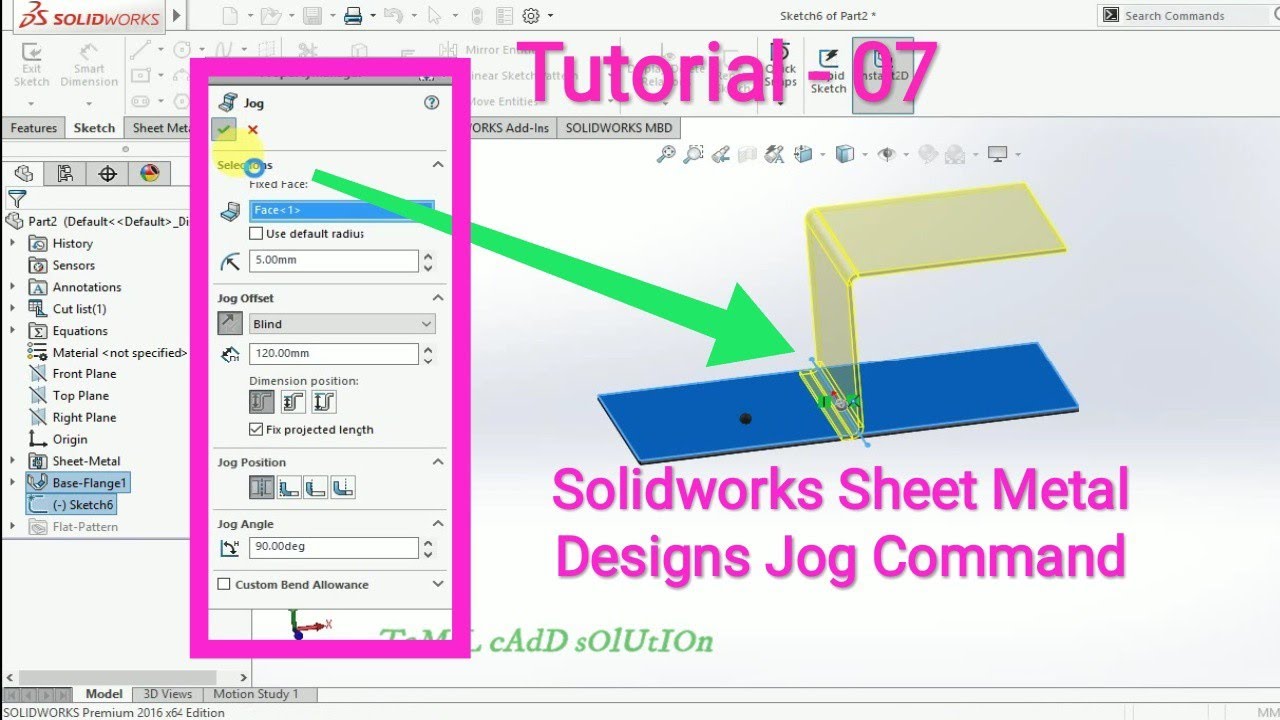 Solidworks Sheet Metal Design Jog Command | Tutorial- 07 |