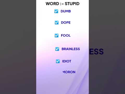 Word Stupid Synonyms with very cool Song. #shorts #success #words