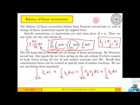 Balance of linear momentum