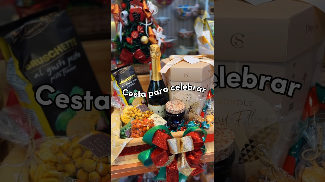 Presente de Natal: Cesta com vinho, panetone, geleia, queijo, torradas, amendoim e chocolates 🎄✨