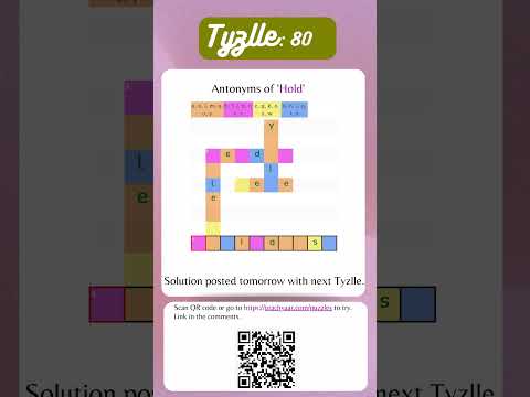 Tyzlle 80 : Antonyms of 'Hold' | Word Puzzles | Learn Antonyms and Synonyms