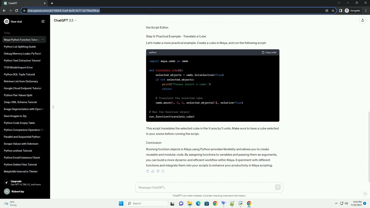 How to run function objects Maya Python