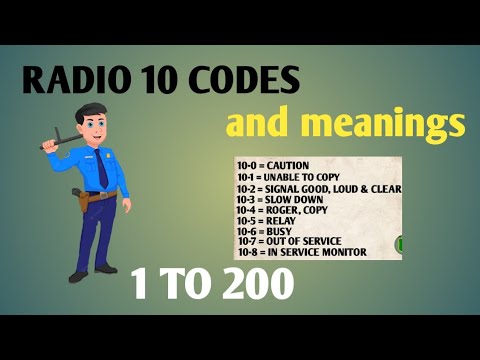 Radio codes with meaning 1 to 200