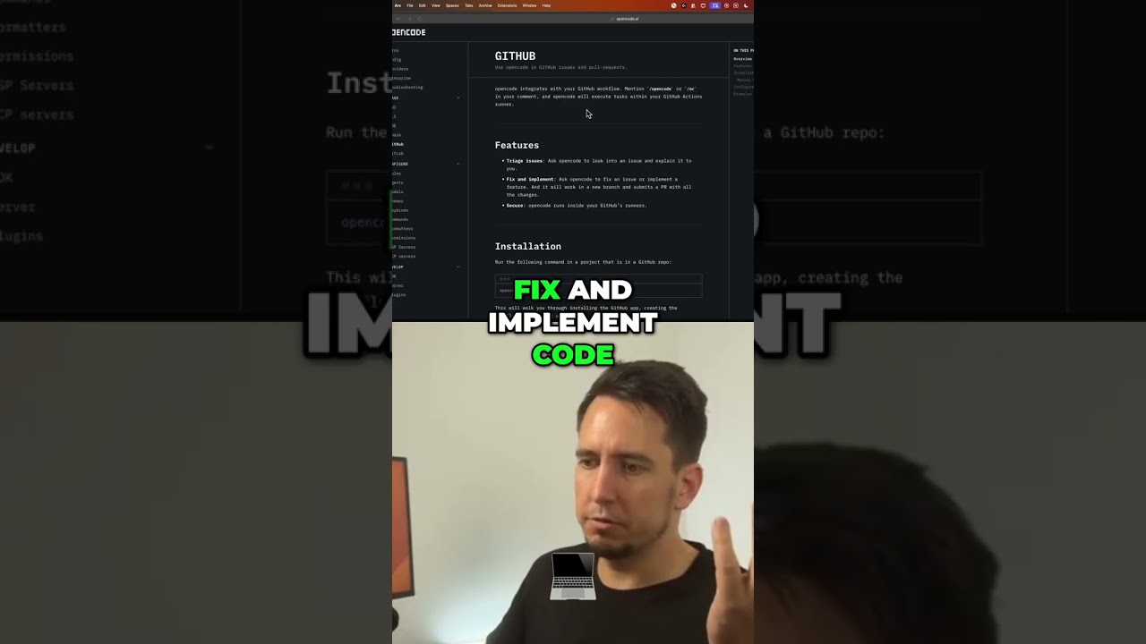 OpenCode + GitHub: Easy Code Integration Tutorial! #shorts