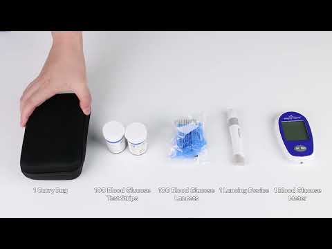 Easy@Home Blood Glucose Monitor Kit: Diabetes Testing Kit - 100 Test Strips and 100 Blood Lancets