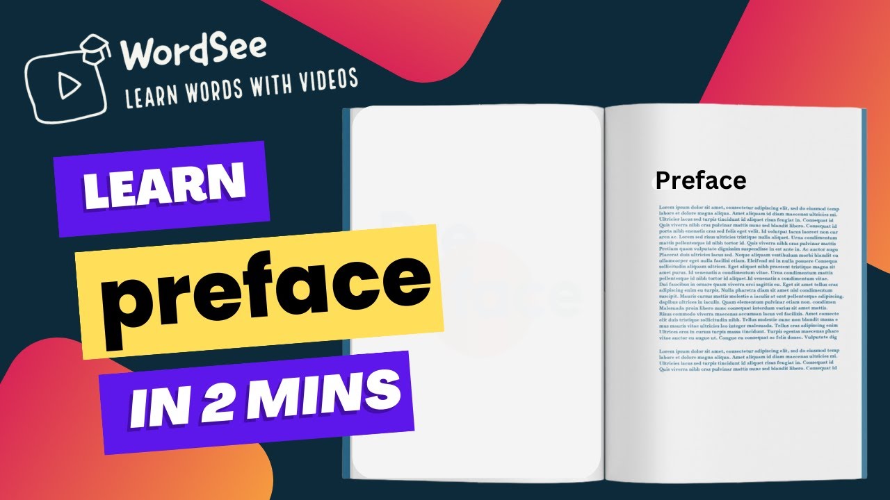 Learn the word preface in two minutes - Improve your English vocabulary with real world examples.