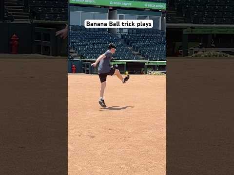 Banana Ball trick plays 🔥 #baseball