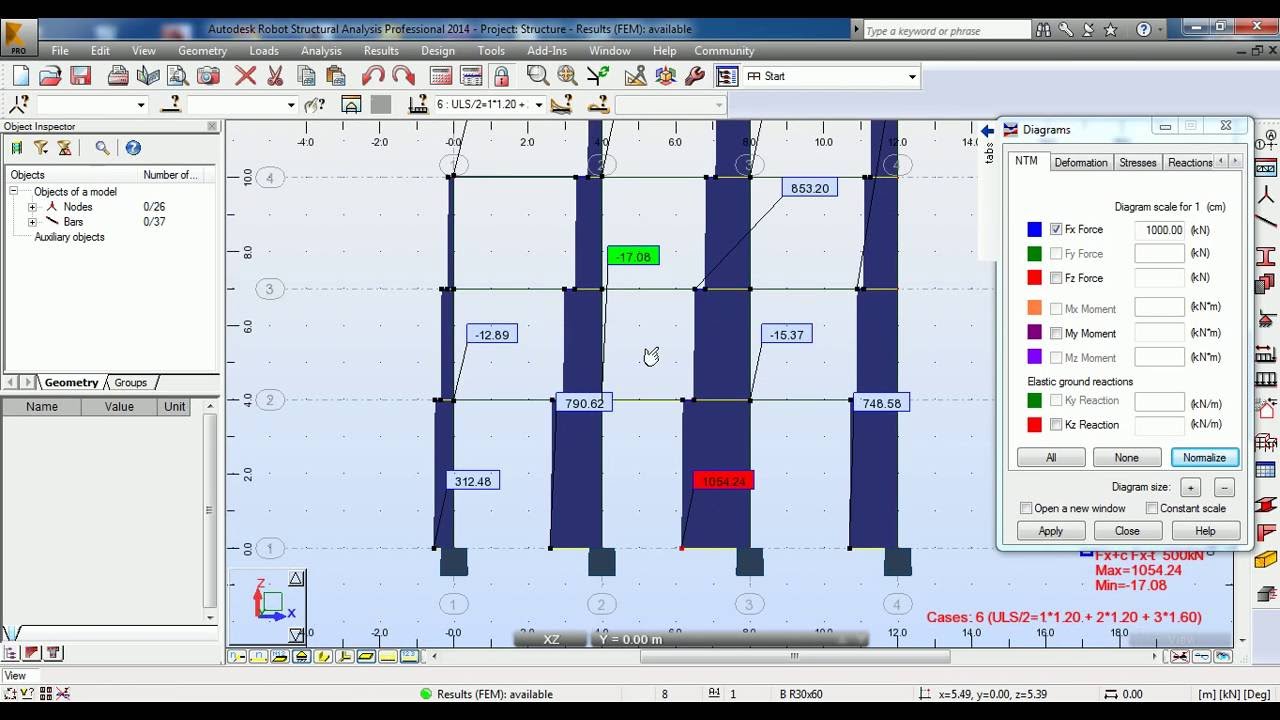Autodesk Robot Structural Analysis Tutorial-2D Frame Analysis Civil Engineering