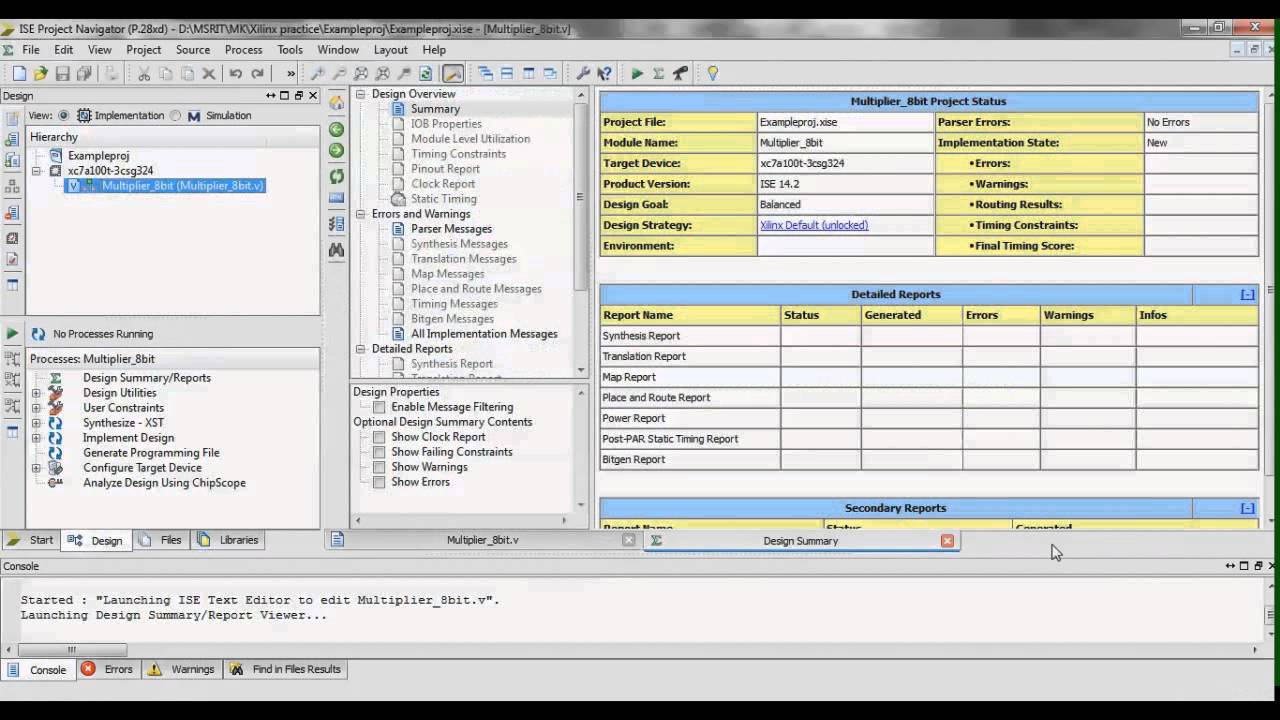 Xilinx and ModelSim beginner's Tutorial