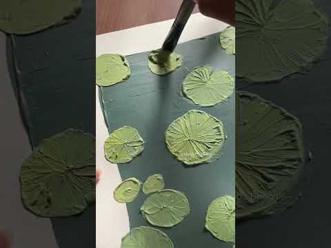 Waterlily painting Texture Art | Full video out 🤍 Mohana’sDesign #texture #texturedart #textured