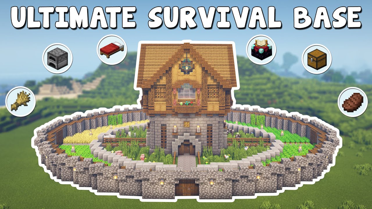 Minecraft - Ultimate Survival Base Tutorial (How to Build) - Minecraft Builders